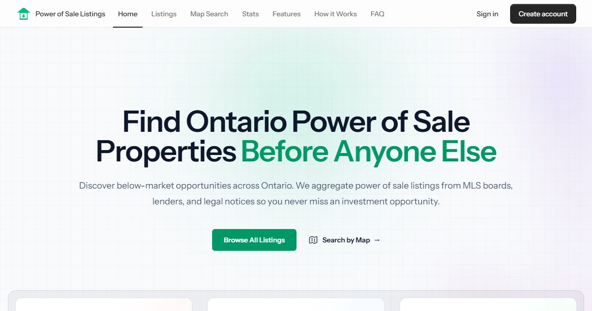 Power of Sale Listings